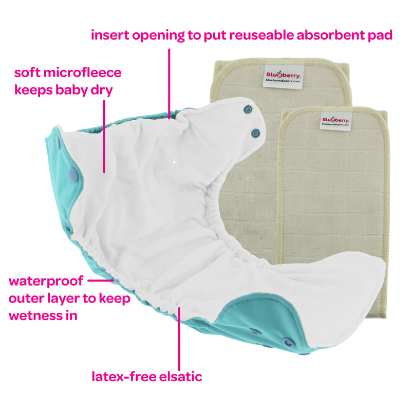 One Size Pocket Diapers - INSERTS NOT INCLUDED – Blueberry & Me